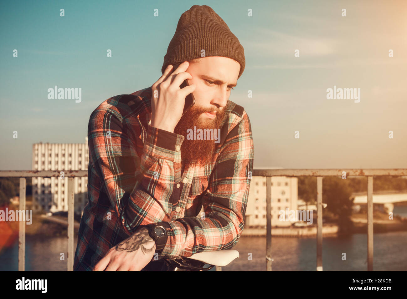 Smiling bearded man in shirt hi-res stock photography and images - Alamy