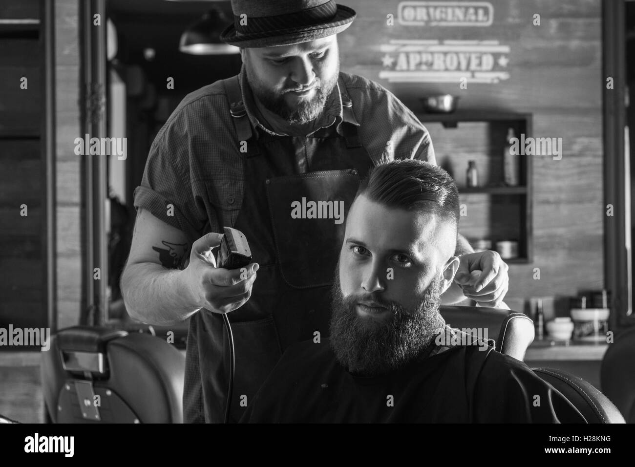 Bearded Man In Barbershop Stock Photo - Alamy