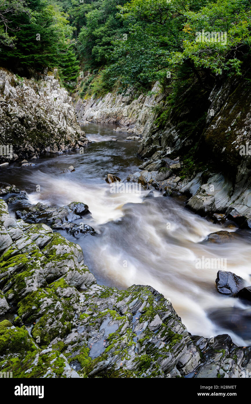 Afon Conwy (River Conway) between Betws y Coed and Pentrefoelas in ...