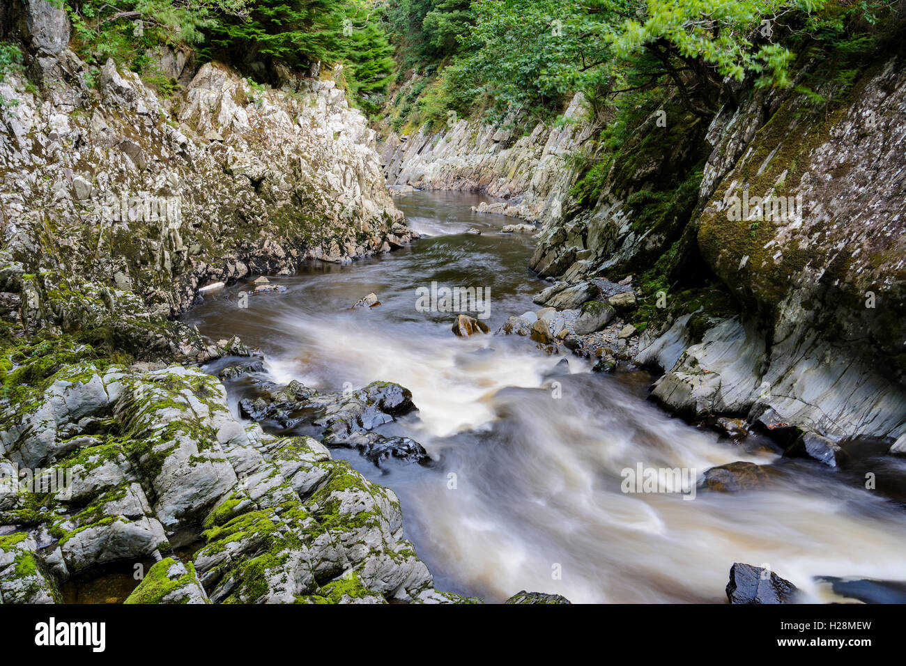 Afon Conwy (River Conway) between Betws y Coed and Pentrefoelas in ...