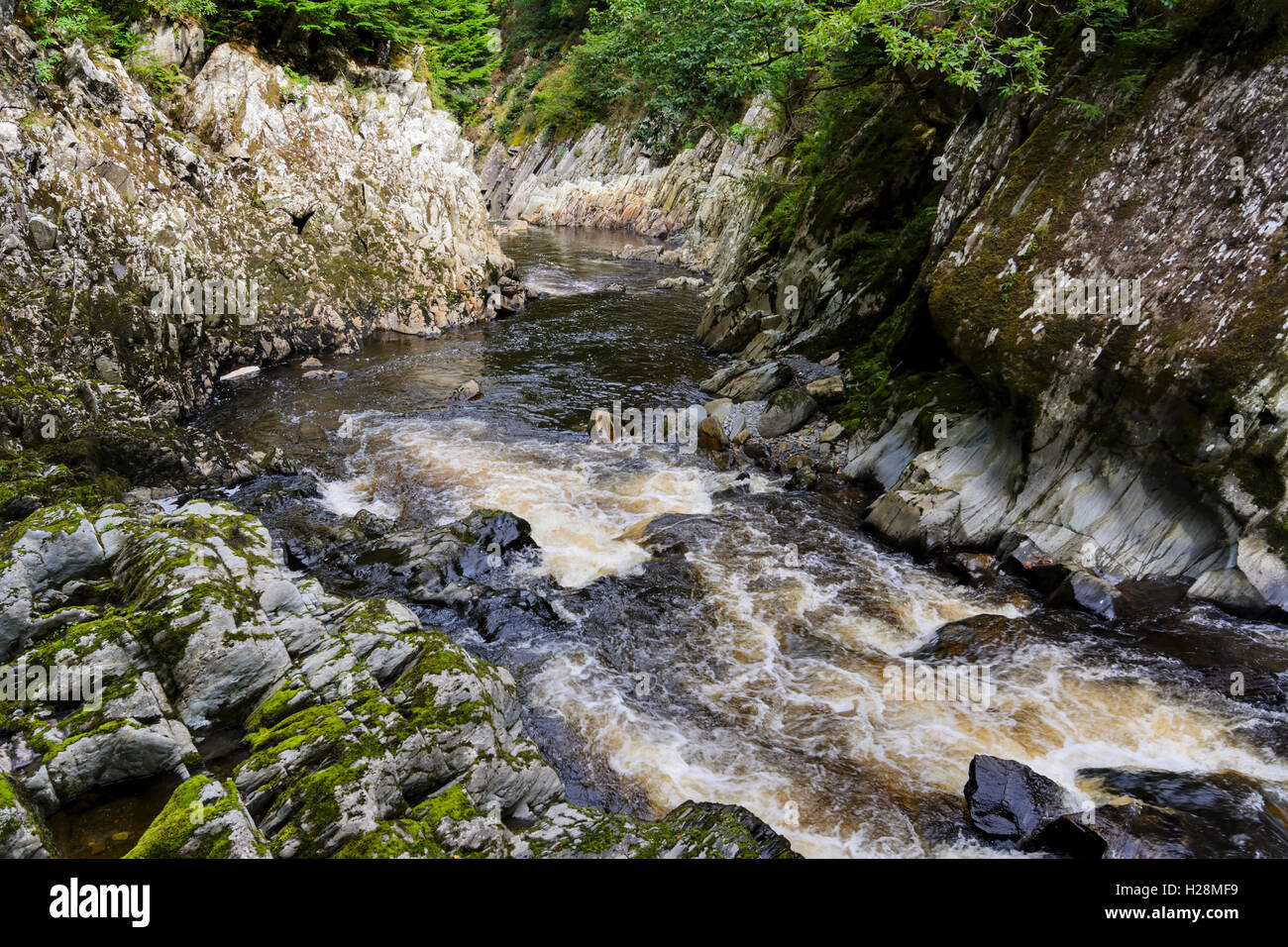 Afon Conwy (River Conway) between Betws y Coed and Pentrefoelas in ...