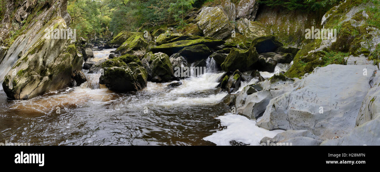Panorama of Afon Conwy (River Conway) between Betws y Coed and ...