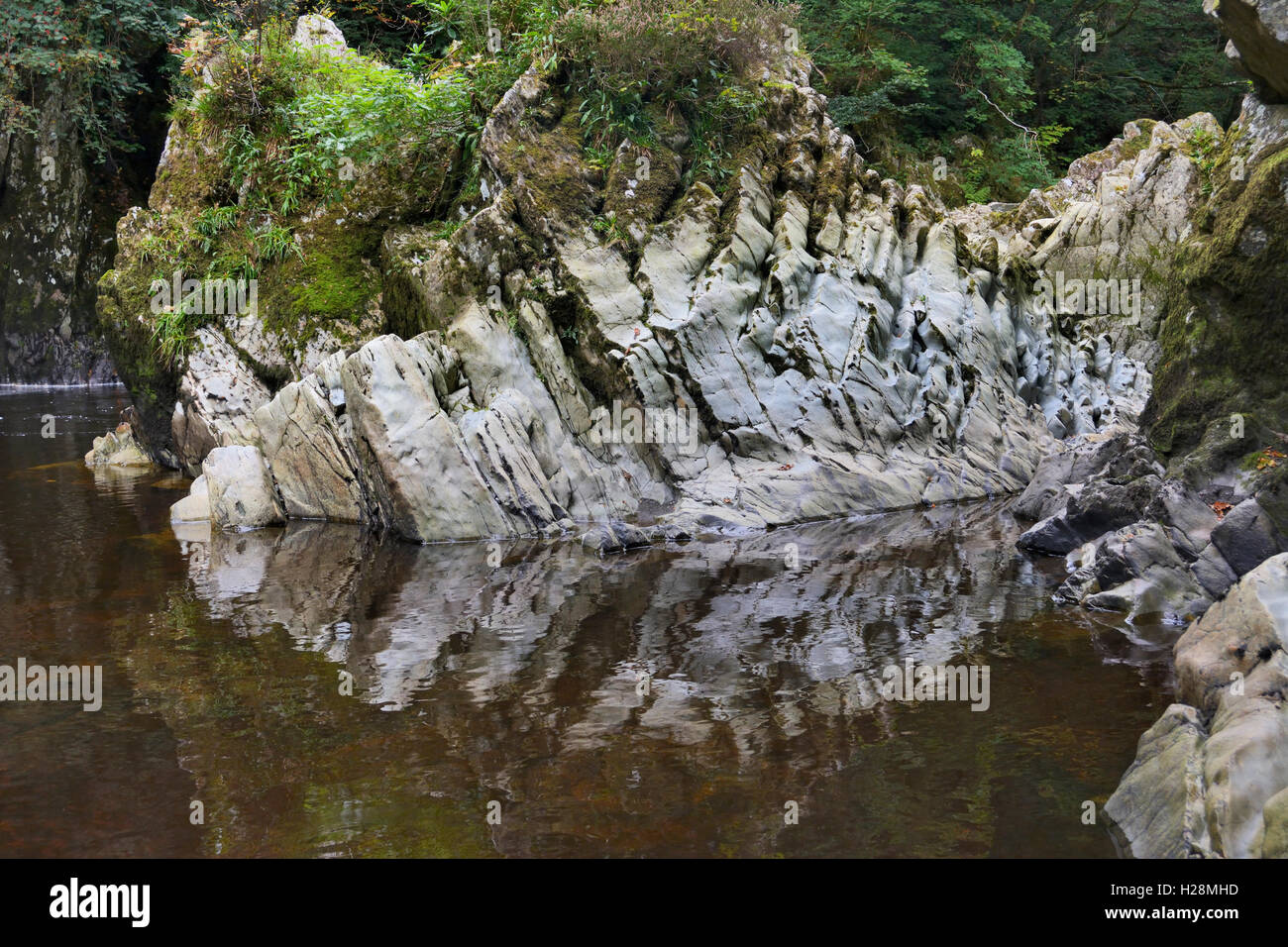 Afon Conwy (River Conway) between Betws y Coed and Pentrefoelas in ...