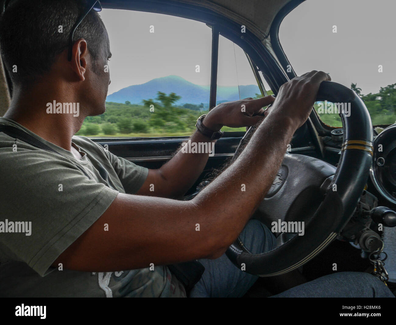 Man driving a car Stock Photo - Alamy