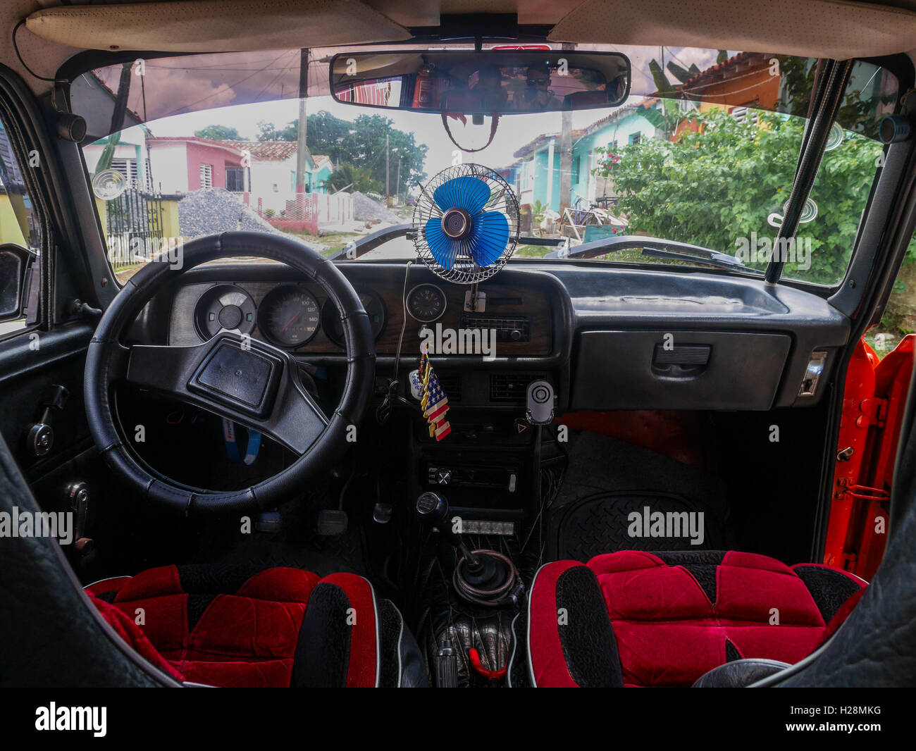 Inside of an American car Stock Photo - Alamy