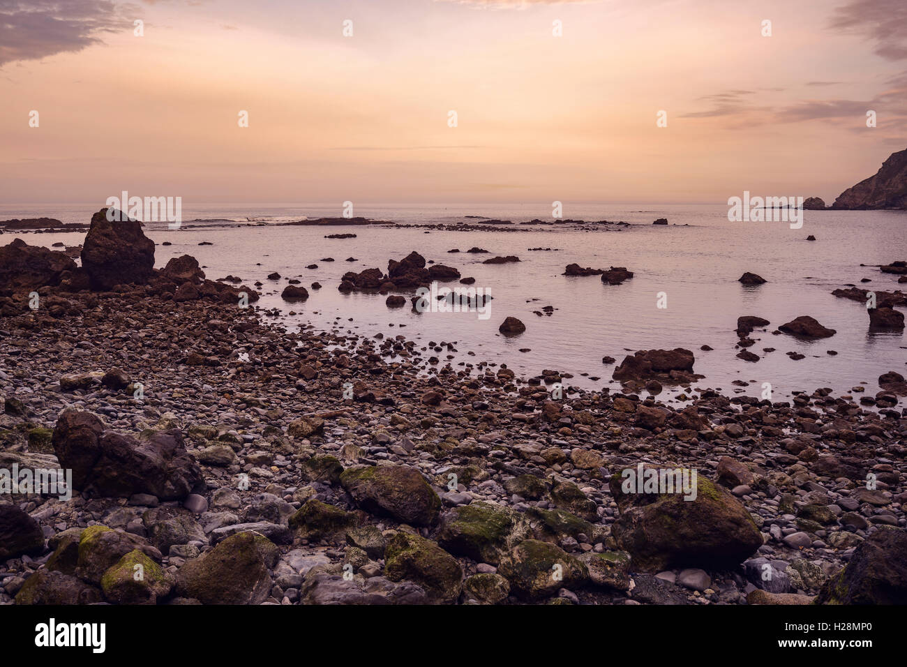 Landscape on the coast of the Cantabrian Sea, Laredo, Cantabria, Spain ...