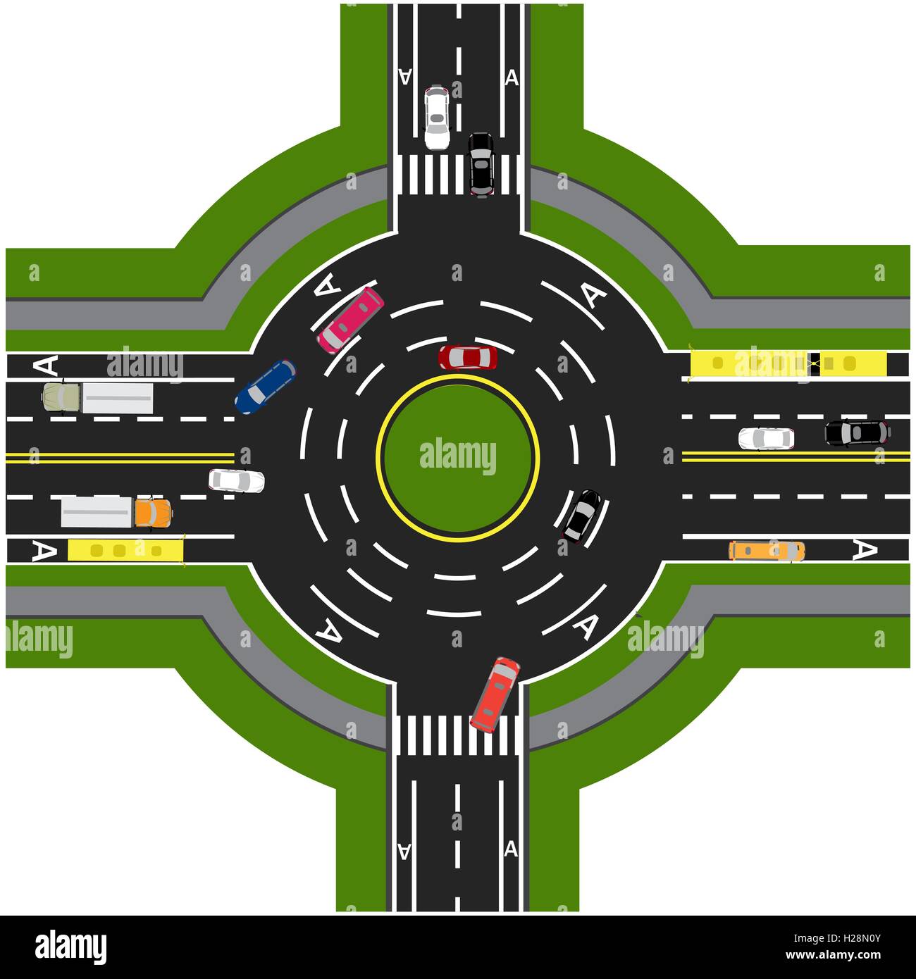 Road infographics. Road interchange, roundabouts. It is showing the ...