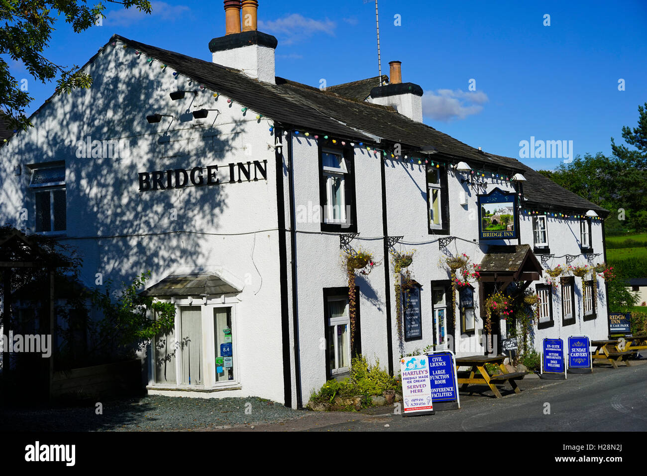 Bridge Inn at Santon Bridge, Holmbrook, Cumbria, England Stock Photo ...