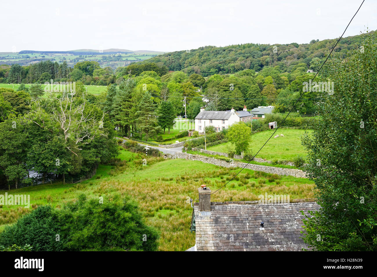 Looking down on Santon Bridge, Cumbria, England, UK Stock Photo - Alamy