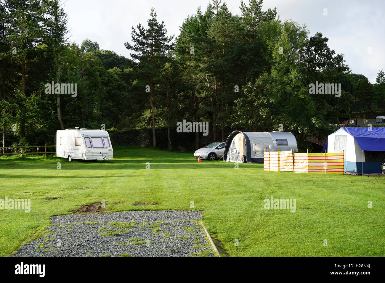 Campsite at Santon Bridge,Holmbrook, Cumbria Stock Photo - Alamy