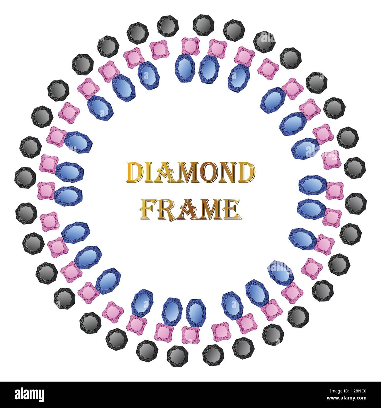 Diamonds round frame Stock Vector Image & Art - Alamy