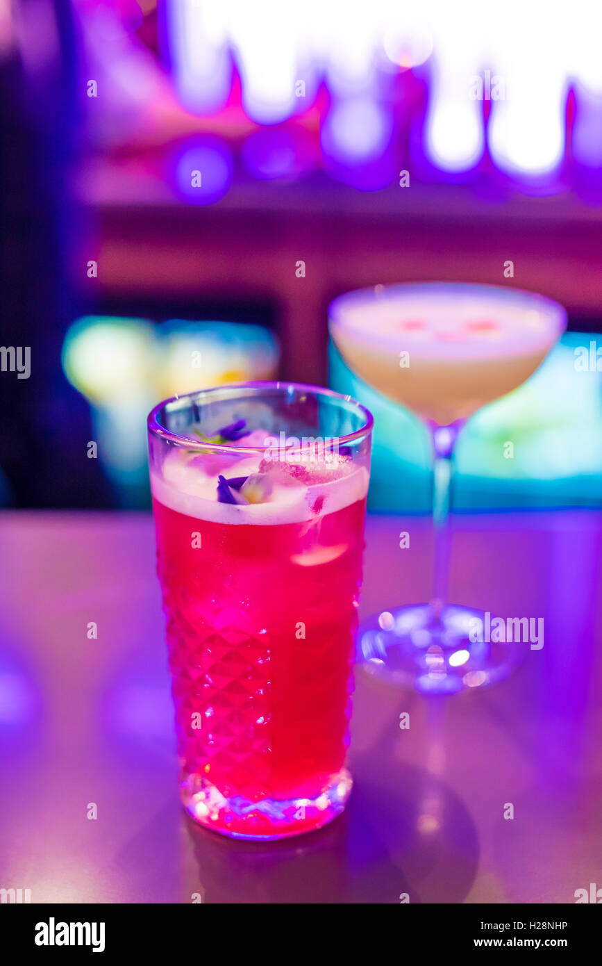 Cocktail drinks on a bar Stock Photo - Alamy