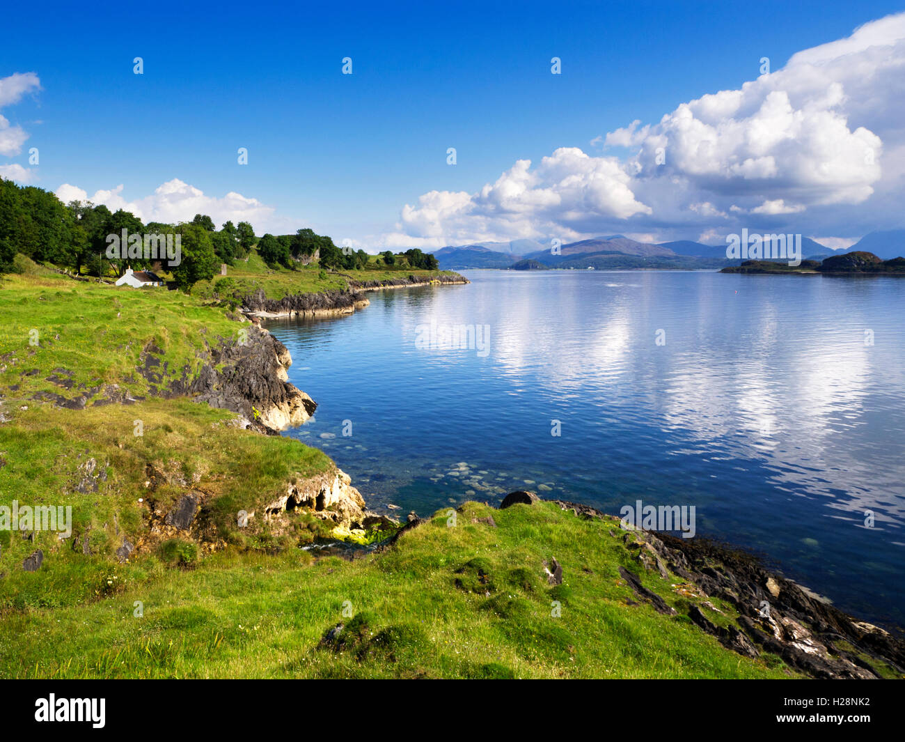 White Cottage on the Shore overlooking the Lynn of Lorn Isle Lismore ...