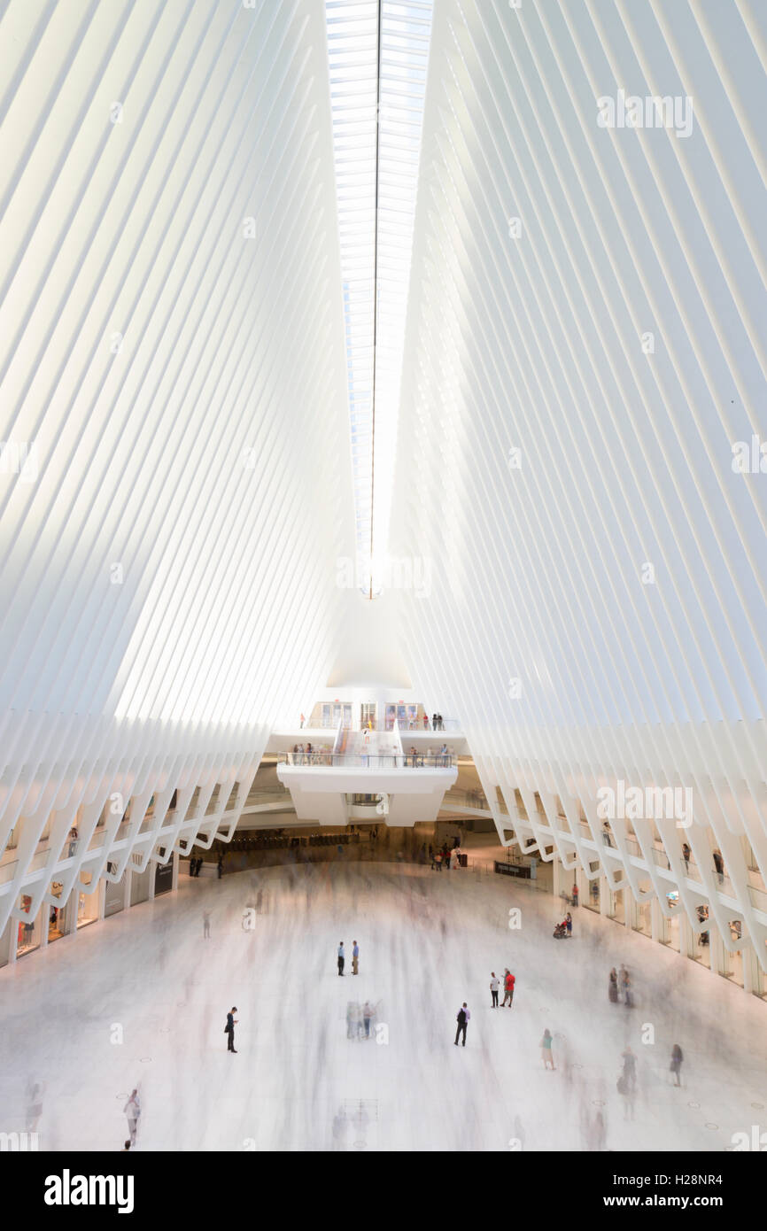 New York, USA-August 18, 2016: Oculus transportation hub replaces the ...