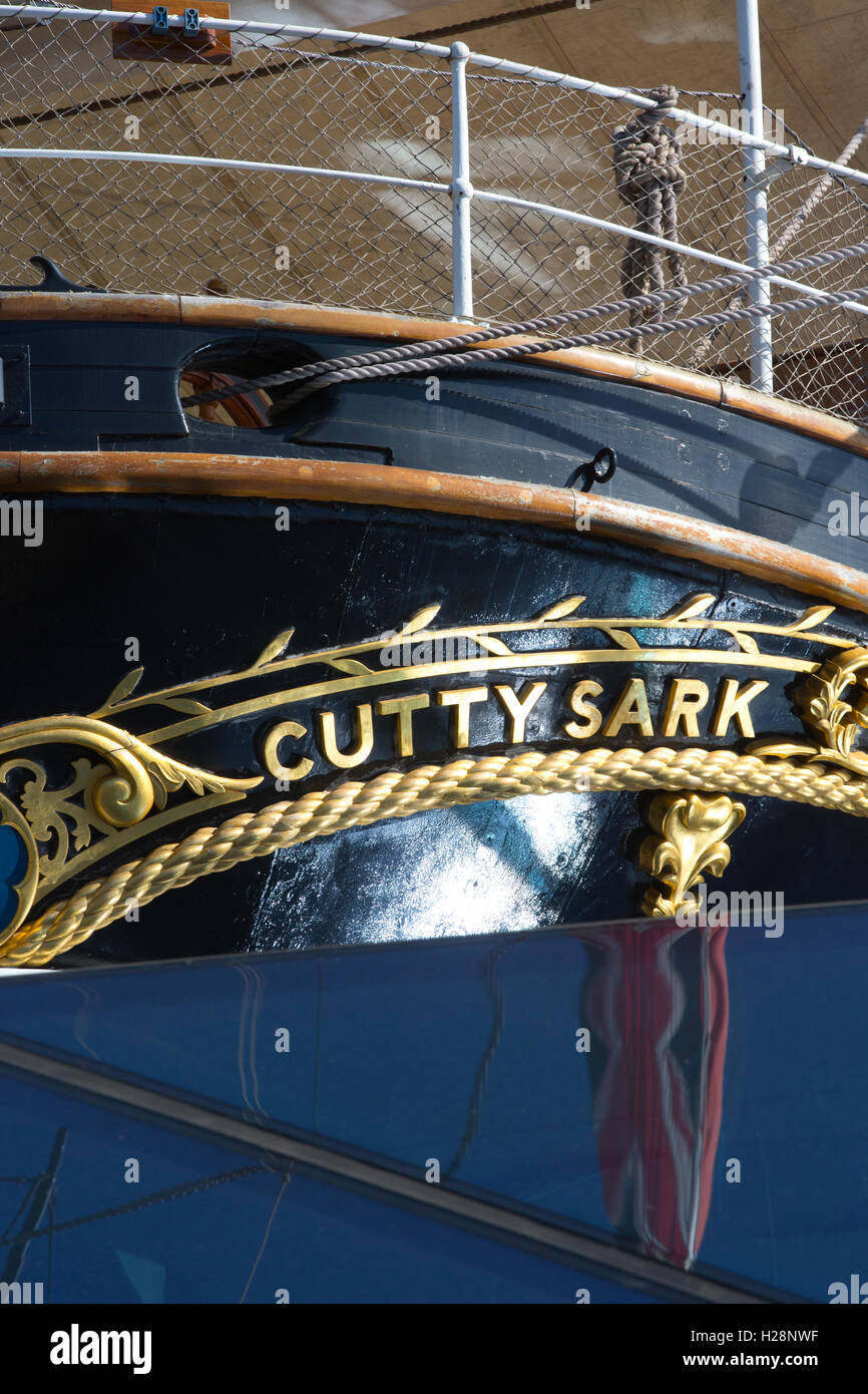 Cutty Sark, legendary British clipper ship, Greenwich Pier, Southeast ...