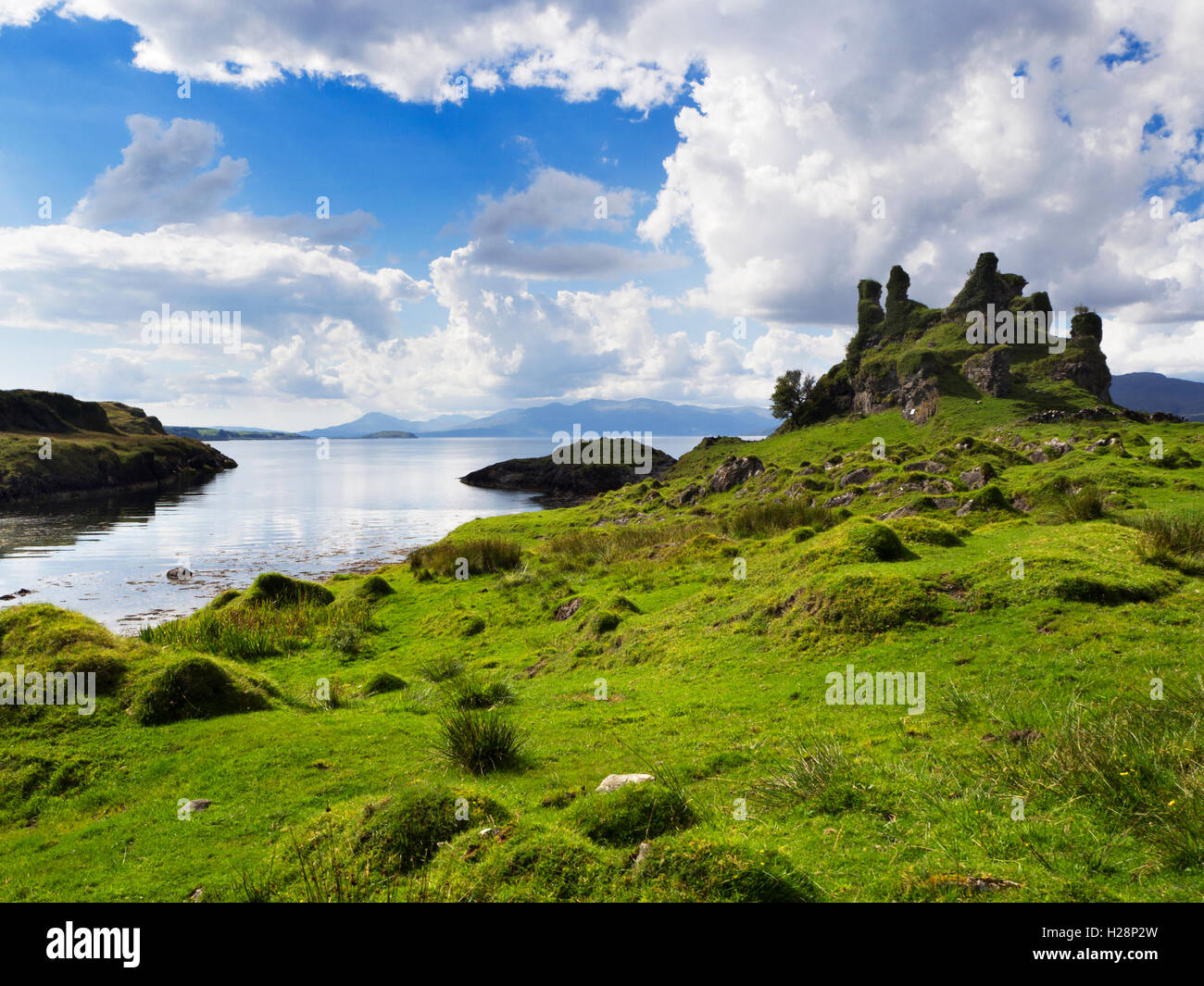 Castle Coeffin overlooking the Lyn of Morvern Isle of Lismore Argyll ...