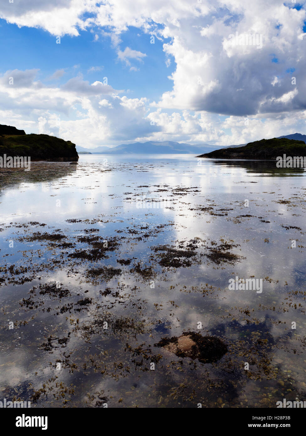 View out to the Lyn of Morvern near Castle Coeffin Isle of Lismore ...