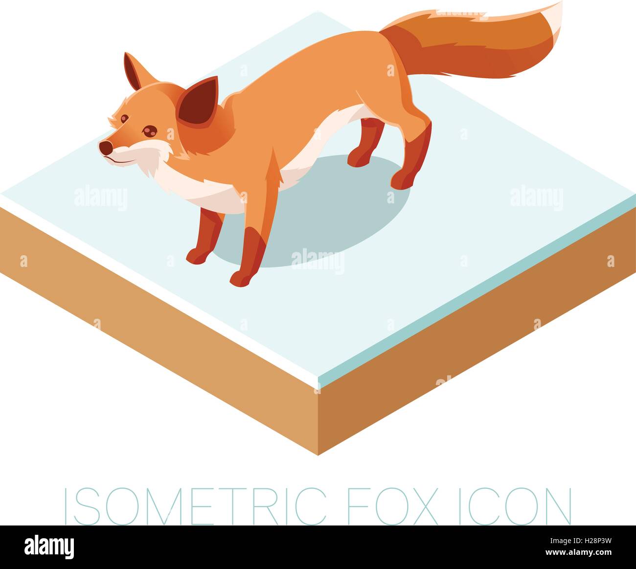 Isometric fox icon on a square ground Stock Vector Image & Art - Alamy