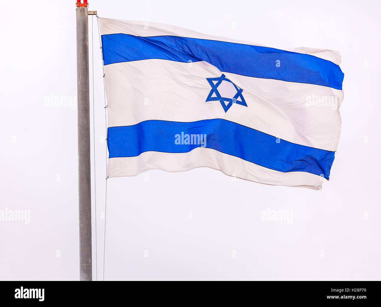 Waving National Blue and white Flag of Israel Stock Photo - Alamy