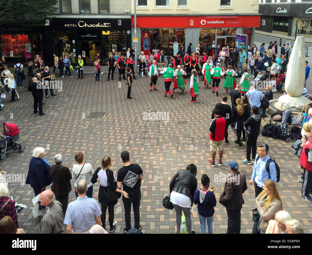 Morris dancers performing, Albert Street. In Nottingham, England Stock ...