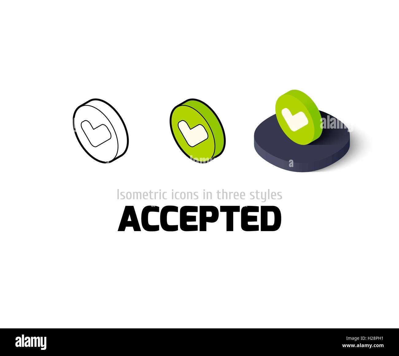 Accepted icon in different style Stock Vector Image & Art - Alamy