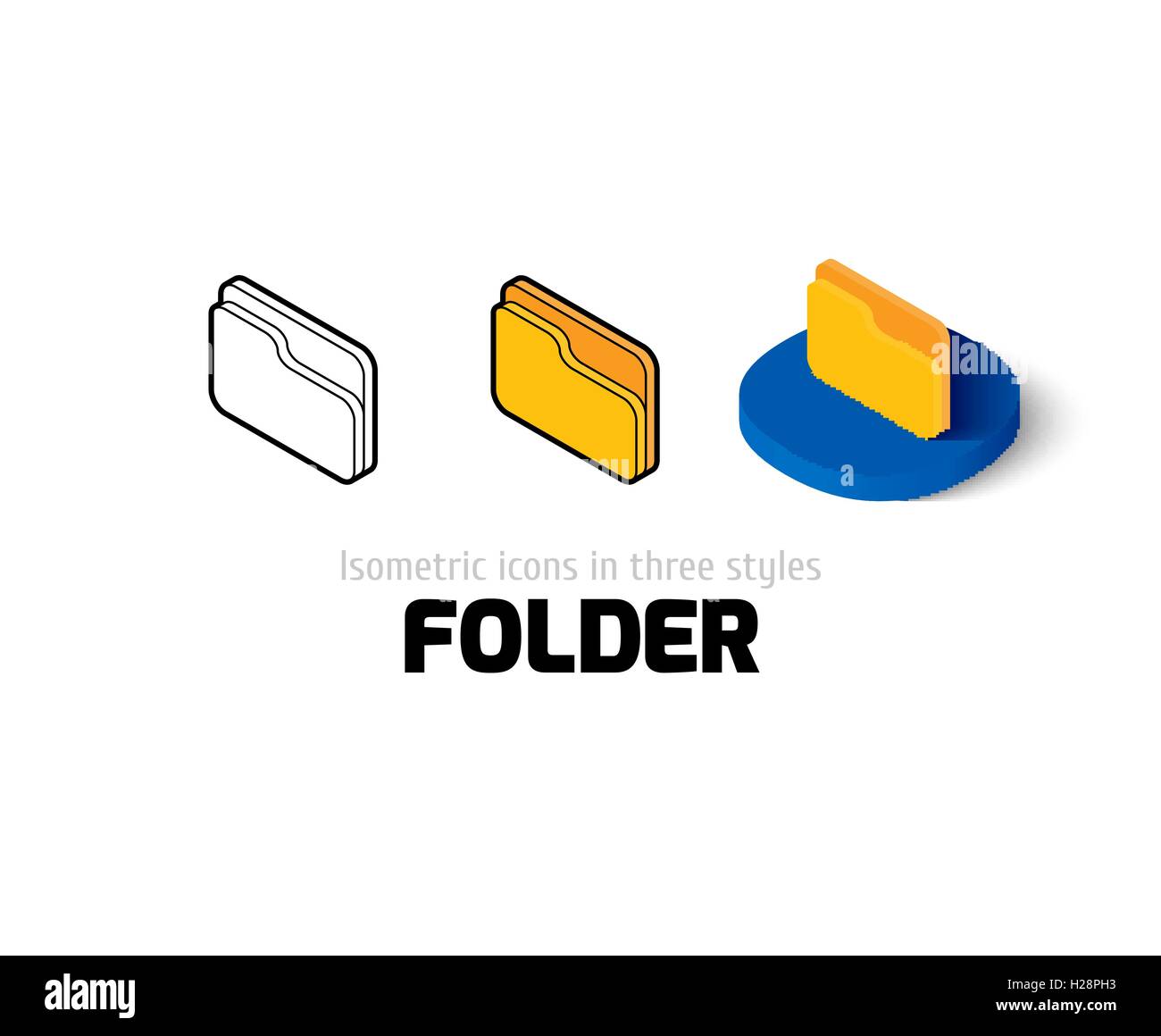 Folder icon in different style Stock Vector Image & Art - Alamy