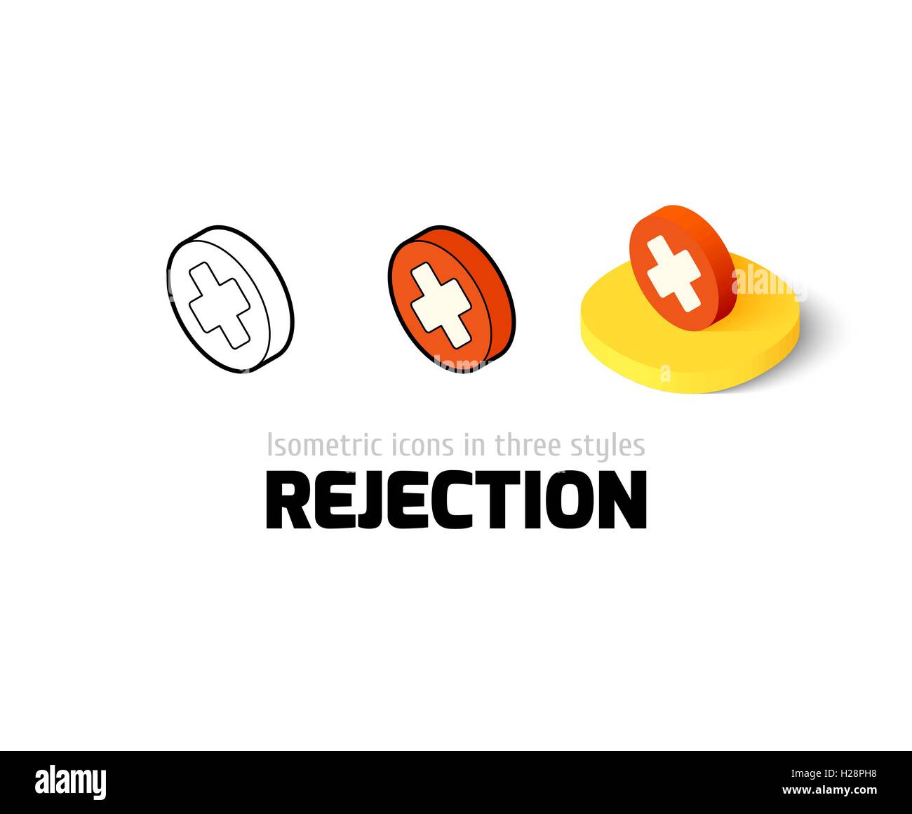 Rejection icon in different style Stock Vector Image & Art - Alamy