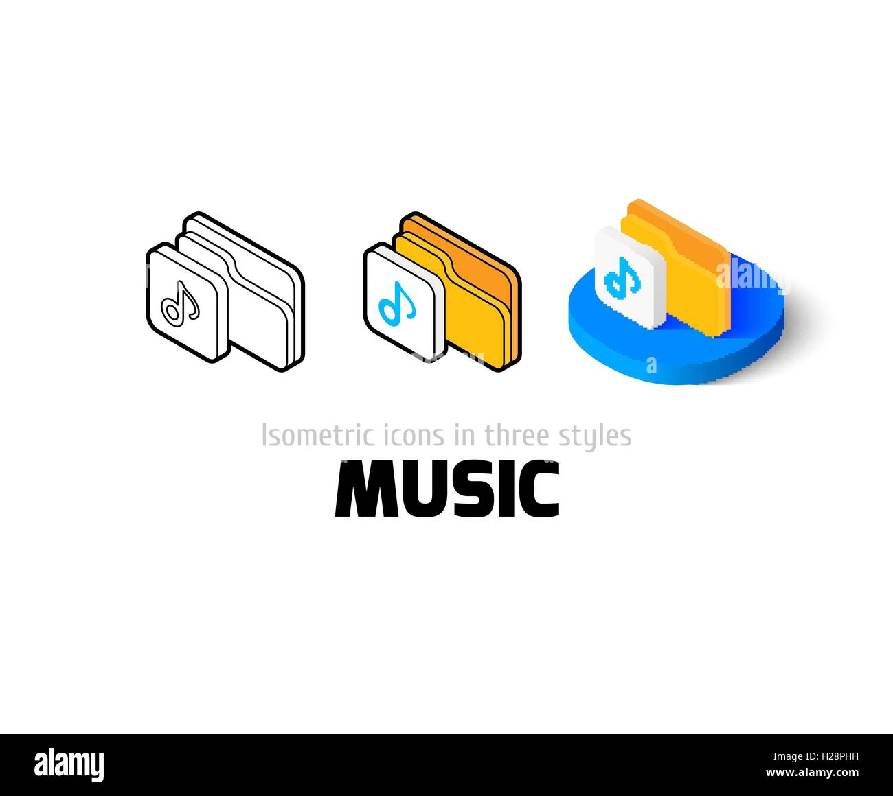 3d yellow folder icon musical hi-res stock photography and images - Alamy