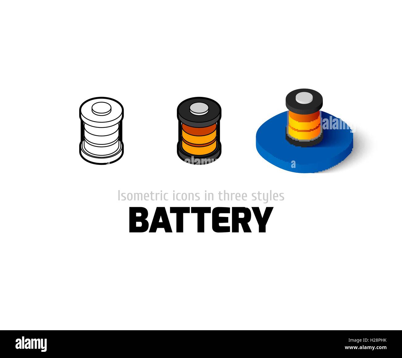 Charge battery icon isometric Cut Out Stock Images & Pictures - Alamy