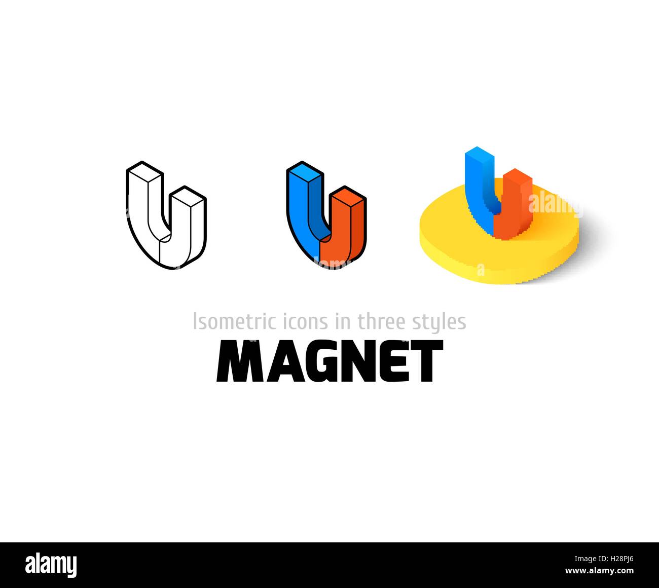 Magnet icon in different style Stock Vector Image & Art - Alamy