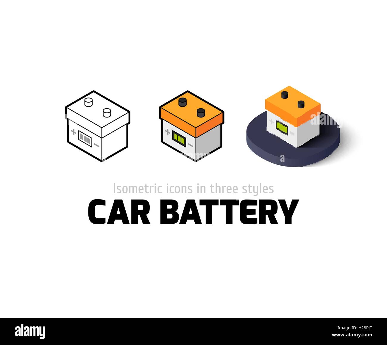 Isolated generic black battery Stock Vector Images - Alamy