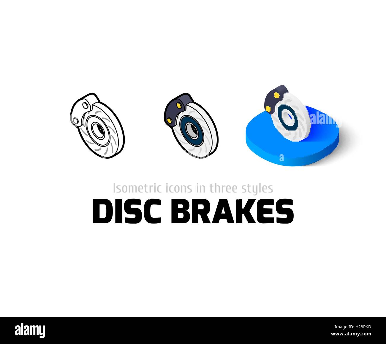 Disc brakes icon in different style Stock Vector Image & Art - Alamy