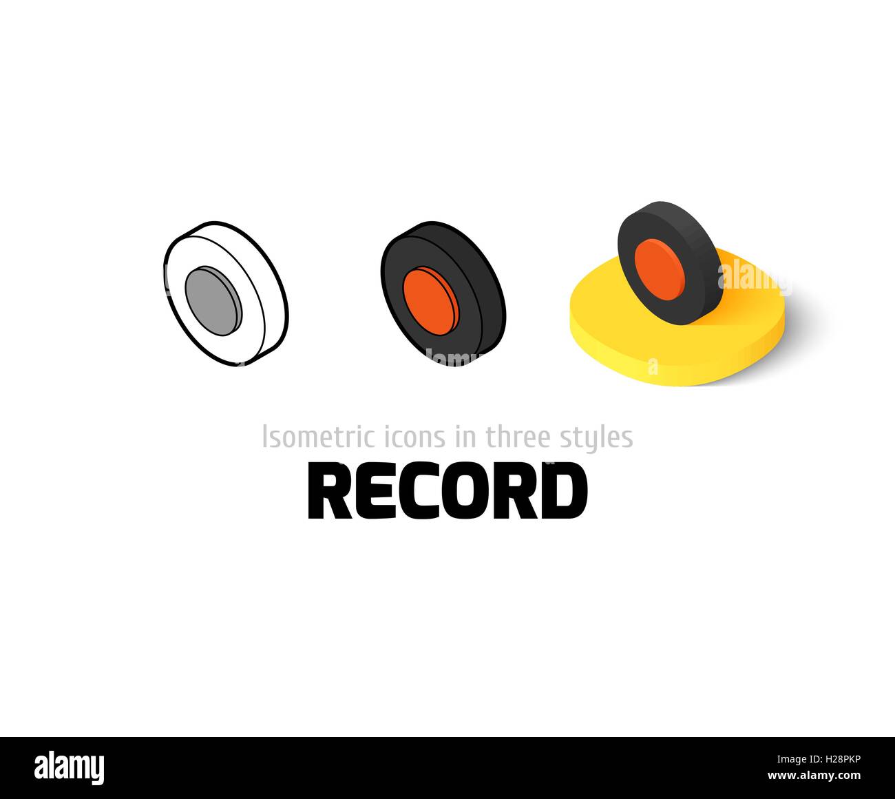 Record icon in different style Stock Vector Image & Art - Alamy