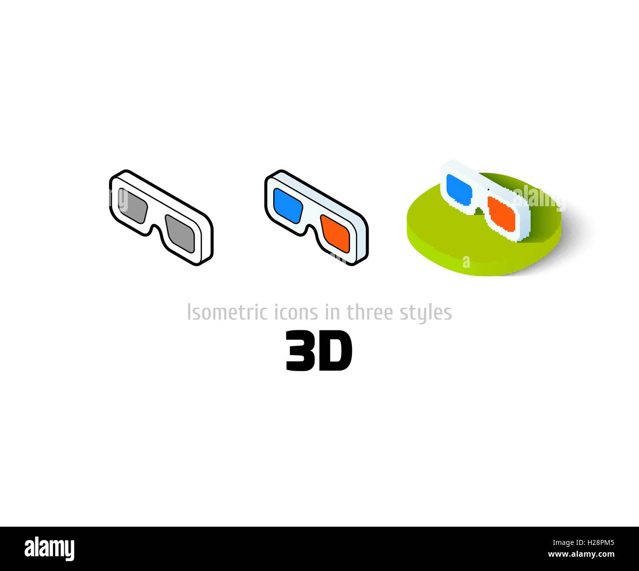 3D icon in different style Stock Vector Image & Art - Alamy