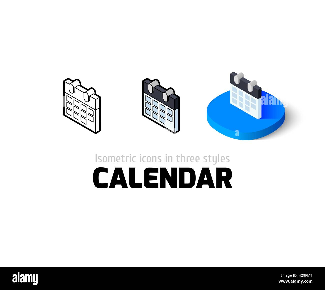 Calendar icon in different style Stock Vector Image & Art - Alamy