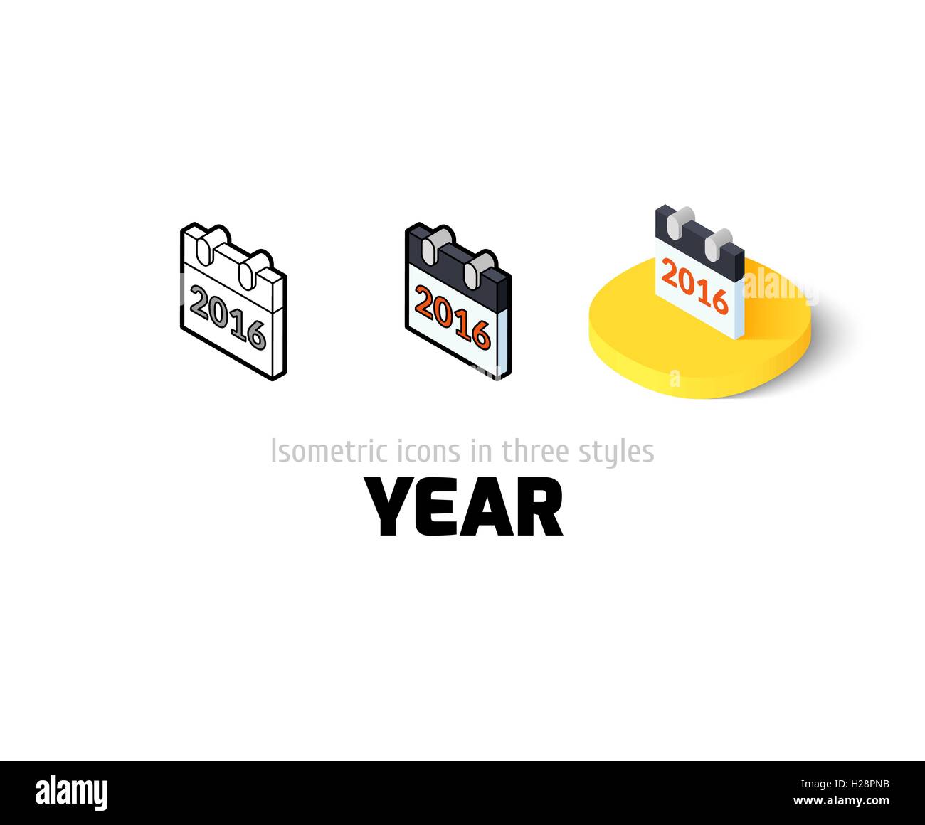 Year icon in different style Stock Vector Image & Art - Alamy