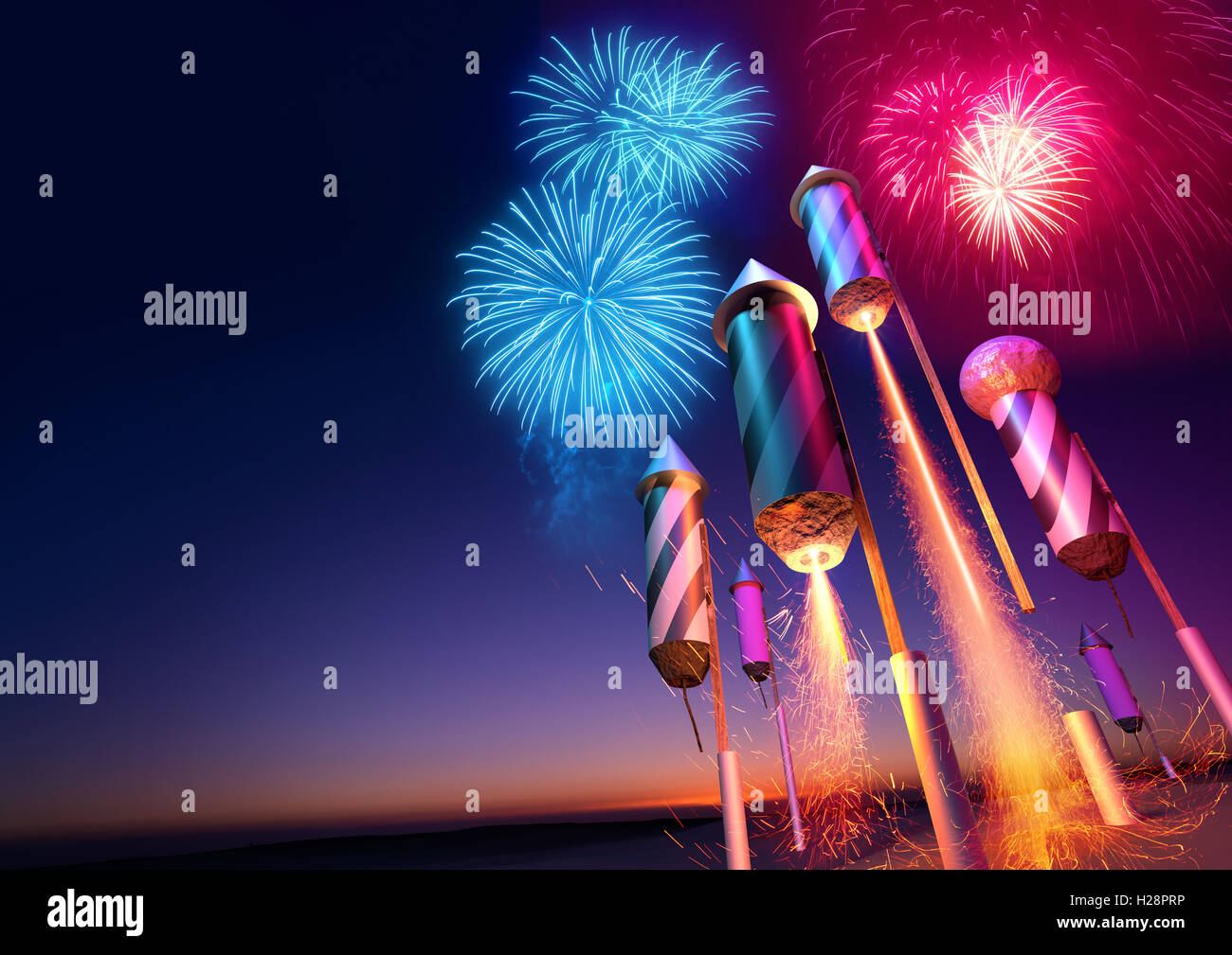 Firework rockets hi-res stock photography and images - Alamy