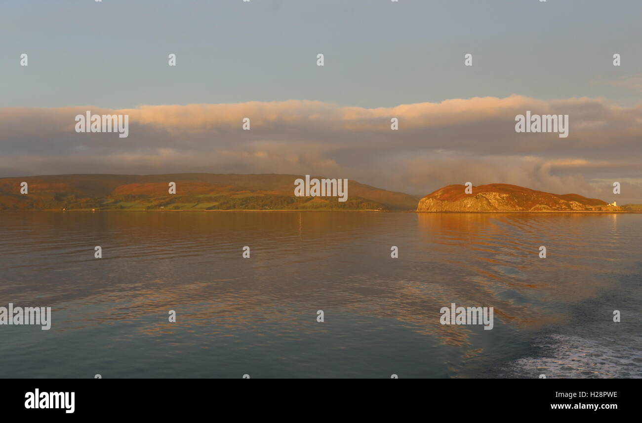 East coast of Kintyre and Davaar Island Scotland September 2016 Stock ...