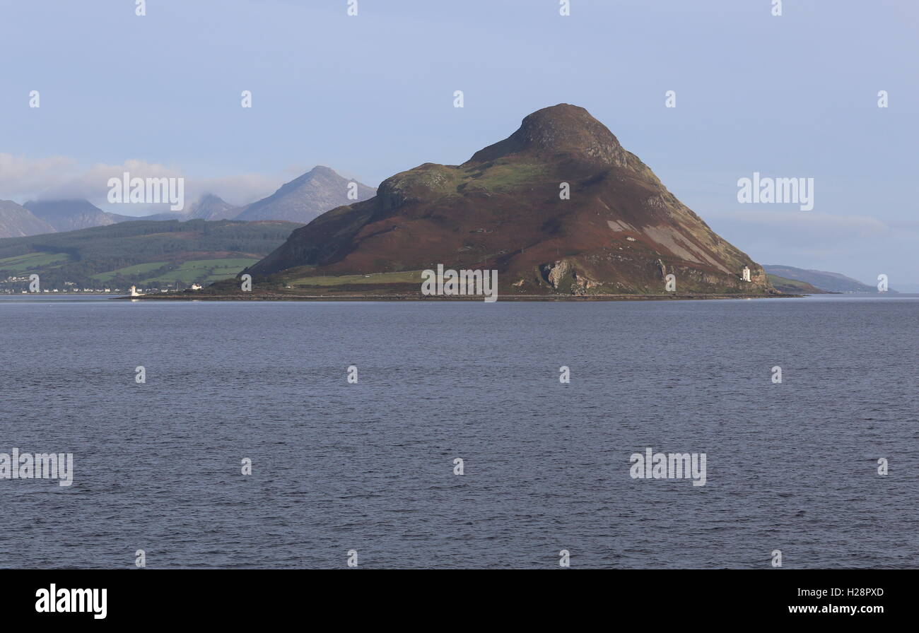 Coast of Holy Isle and Goatfell Arran Scotland September 2016 Stock ...