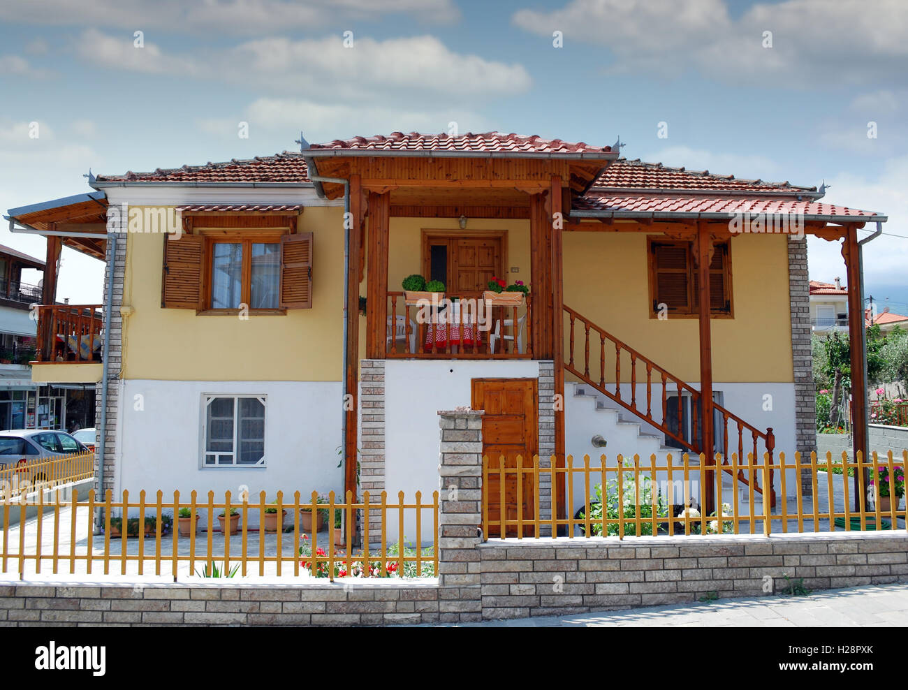 traditional old Greek house travel scene Stock Photo - Alamy