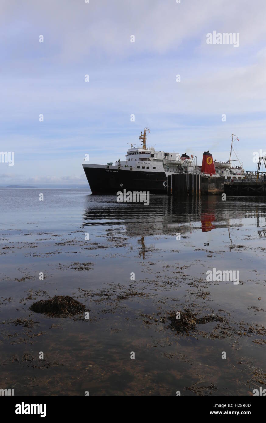 Calmac ferry MV Isle of Arran docked Brodick Arran Scotland September ...