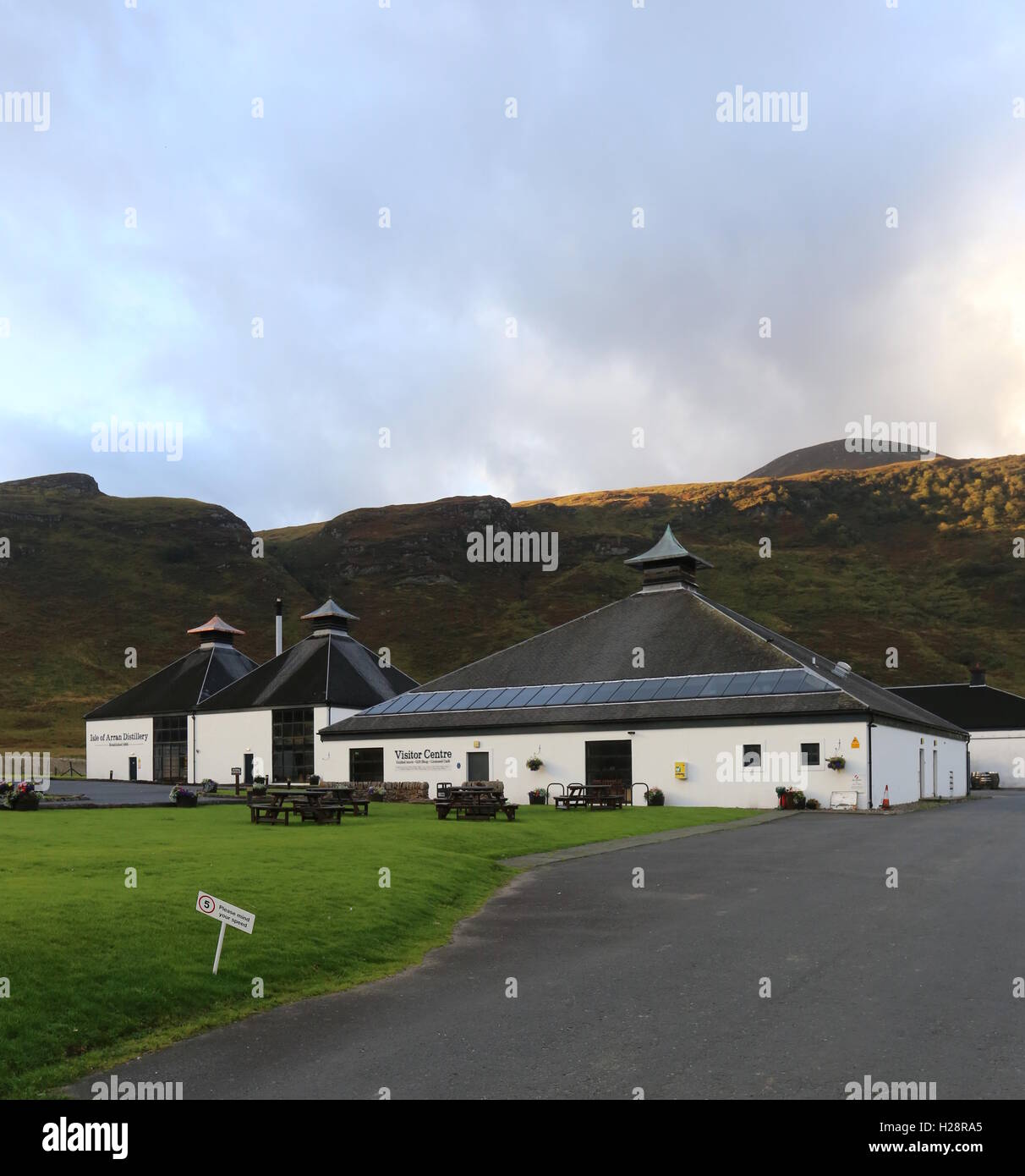 Exterior of Arran distillery Lochranza Isle of Arran Scotland September ...