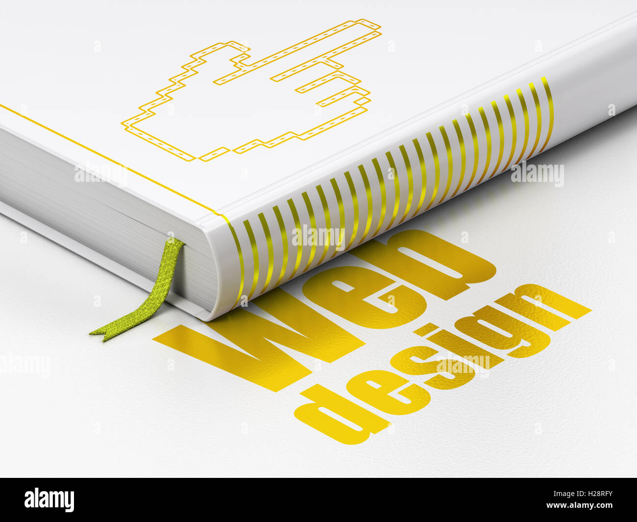 Web design concept: book Mouse Cursor, Web Design on white background ...