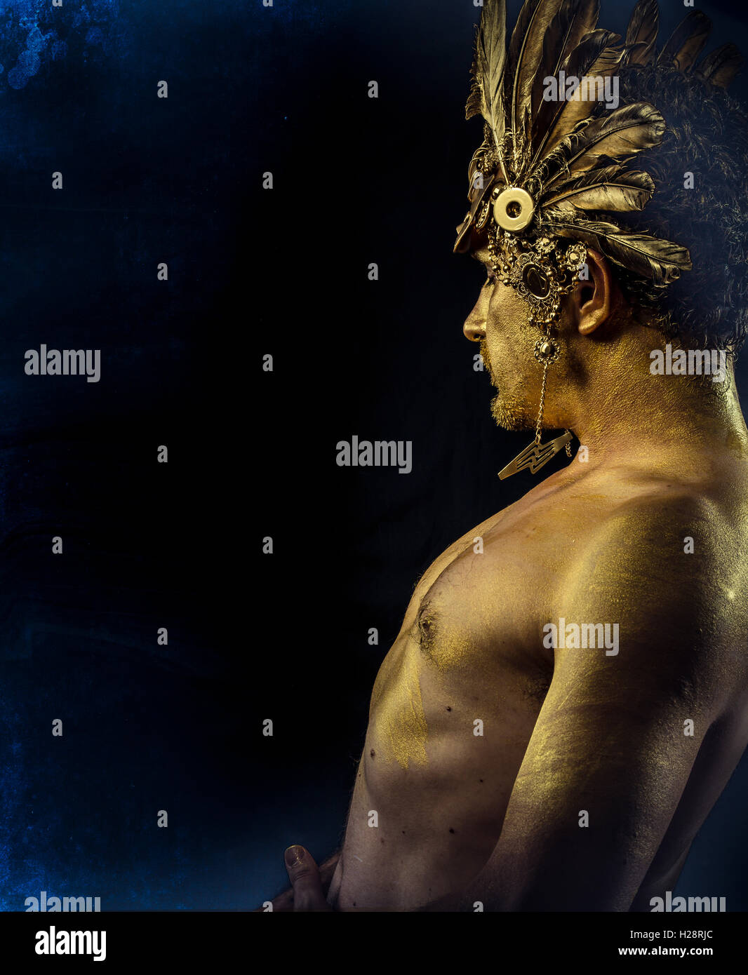 Greek Olympian god, deity, concept, man with golden mask Stock Photo ...