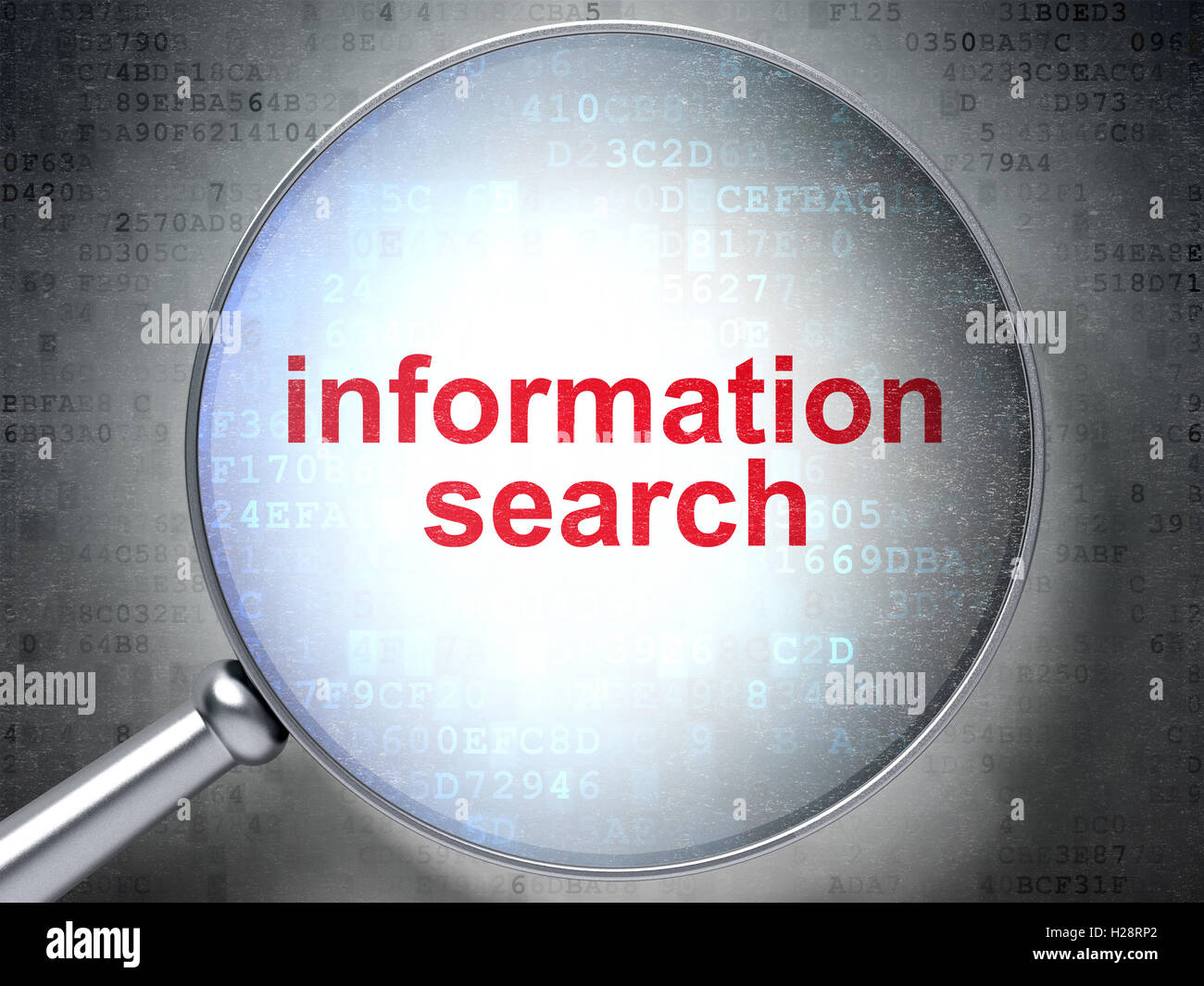 Information concept: Information Search with optical glass Stock Photo ...