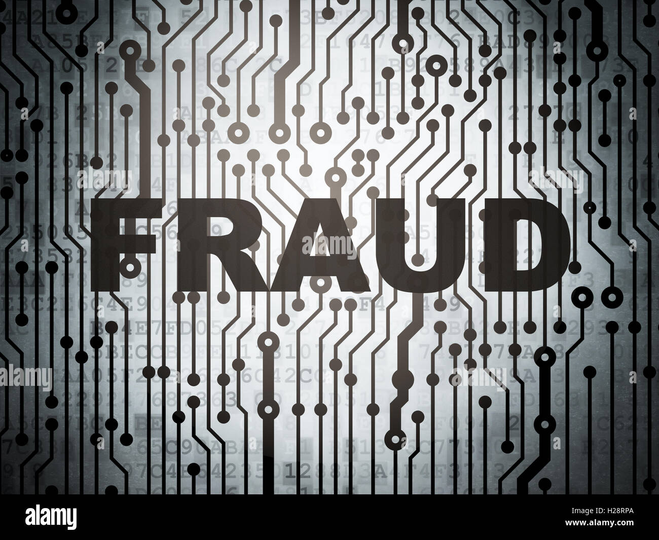 Safety concept: circuit board with Fraud Stock Photo - Alamy