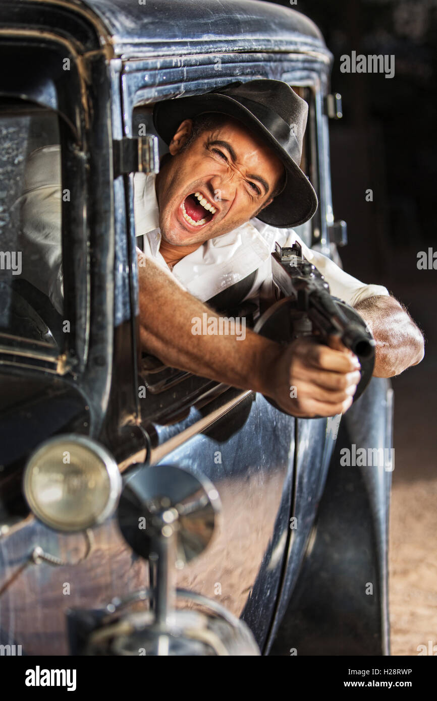 1920s Era Drive By Shooting Stock Photo - Alamy