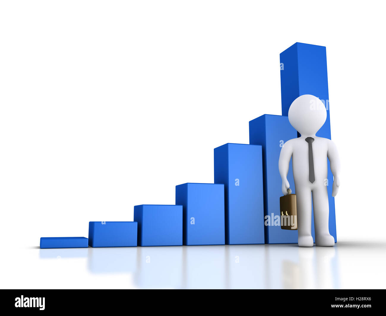 Businessman with a rising graphic chart Stock Photo - Alamy