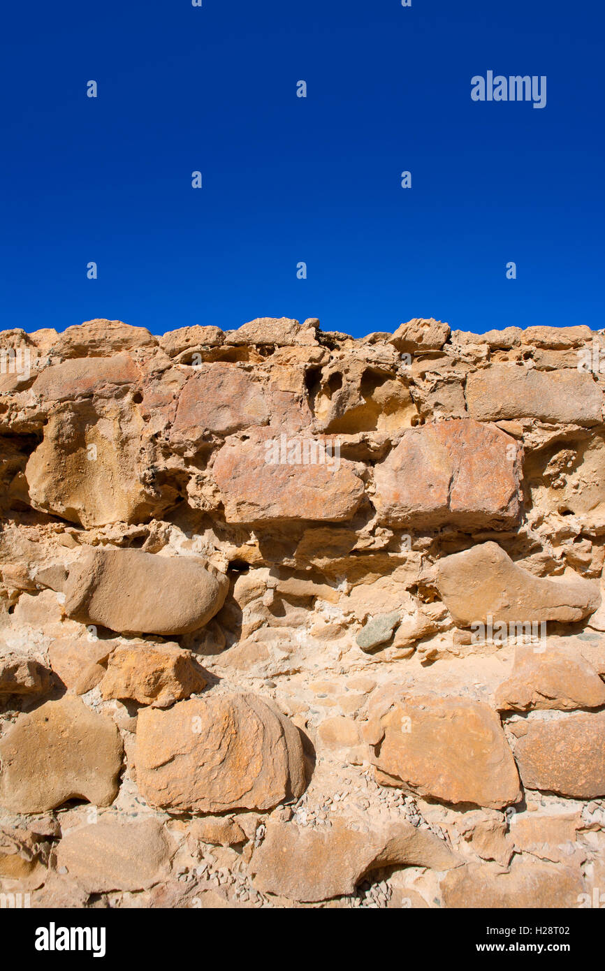 Tabarca Island battlement fort masonry wall detail Stock Photo - Alamy