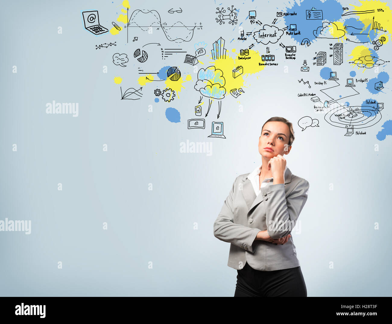 thinking business woman Stock Photo - Alamy